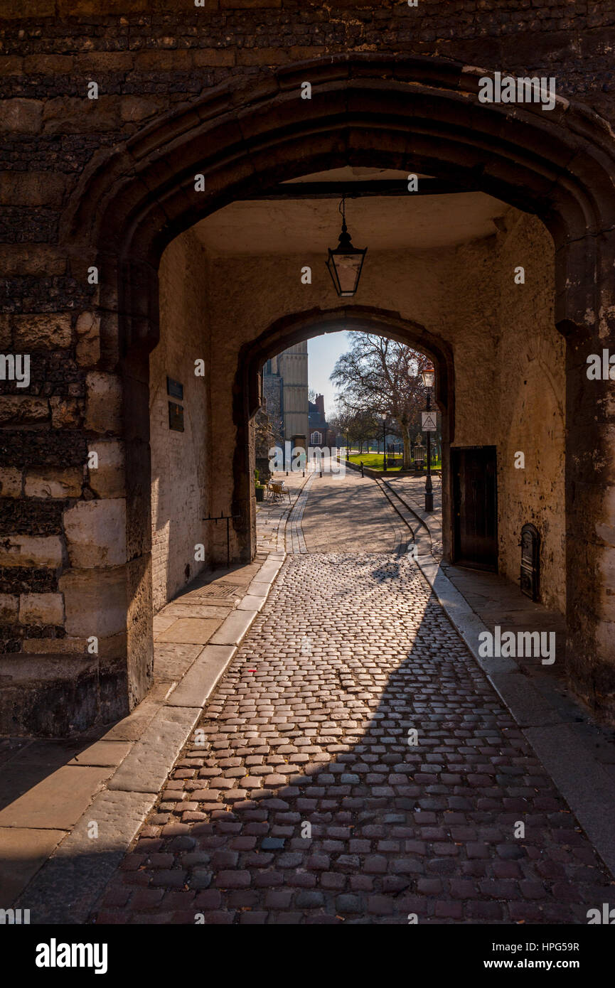 college yard and Rochester Cathedral Stock Photo - Alamy