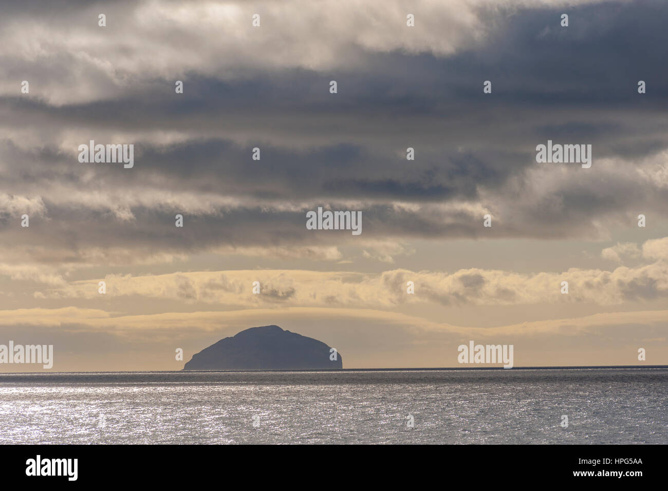 Ailsa Craig in the firth of Clyde from The Ayrshire coast at Dunure ...