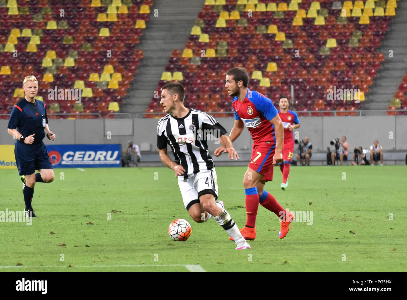 July 29, 2015: Alexandru Chipciu #7 of FC Steaua Bucharest and Miroslav ...
