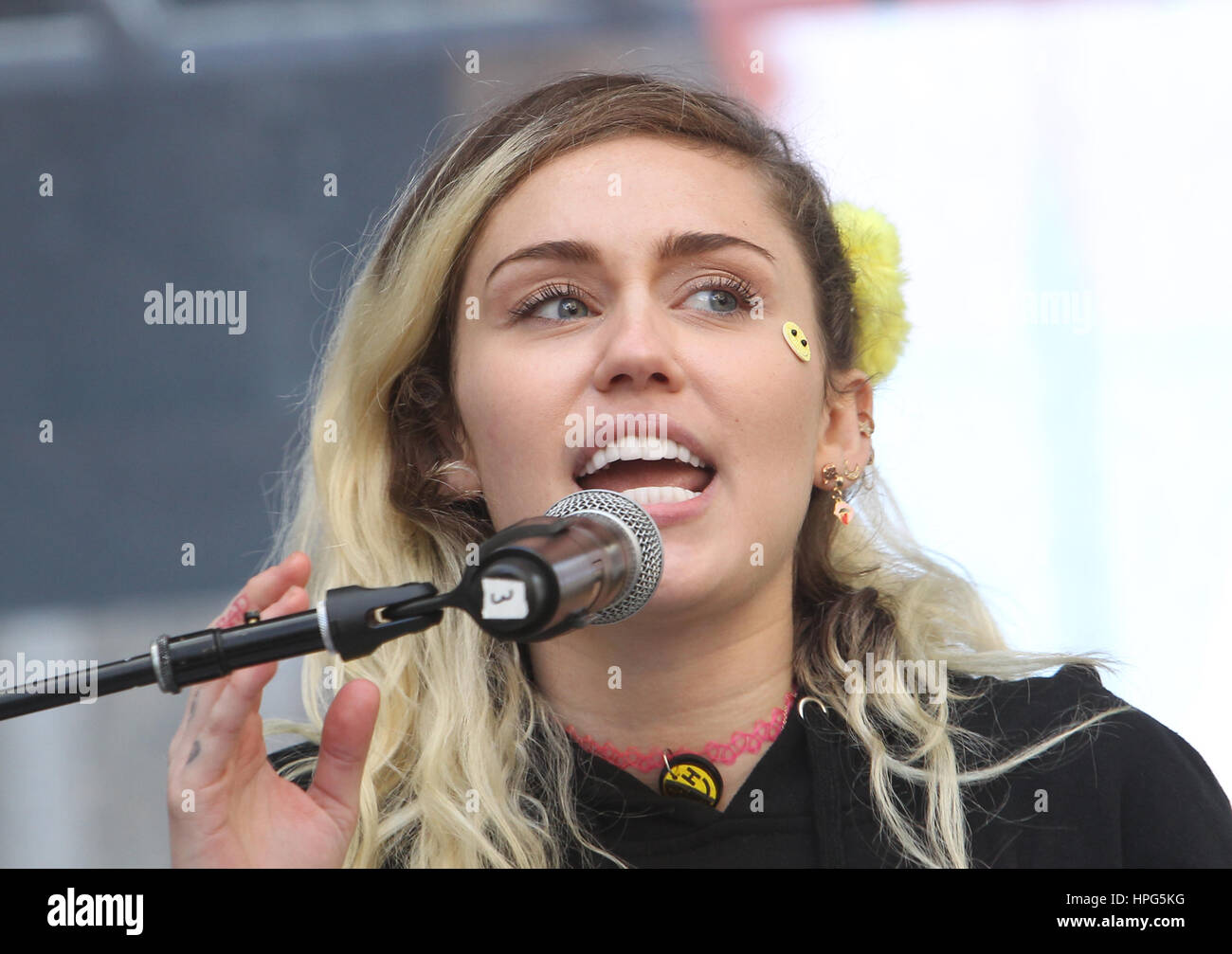 Women's March in Los Angeles, California Featuring: Miley Cyrus Where ...
