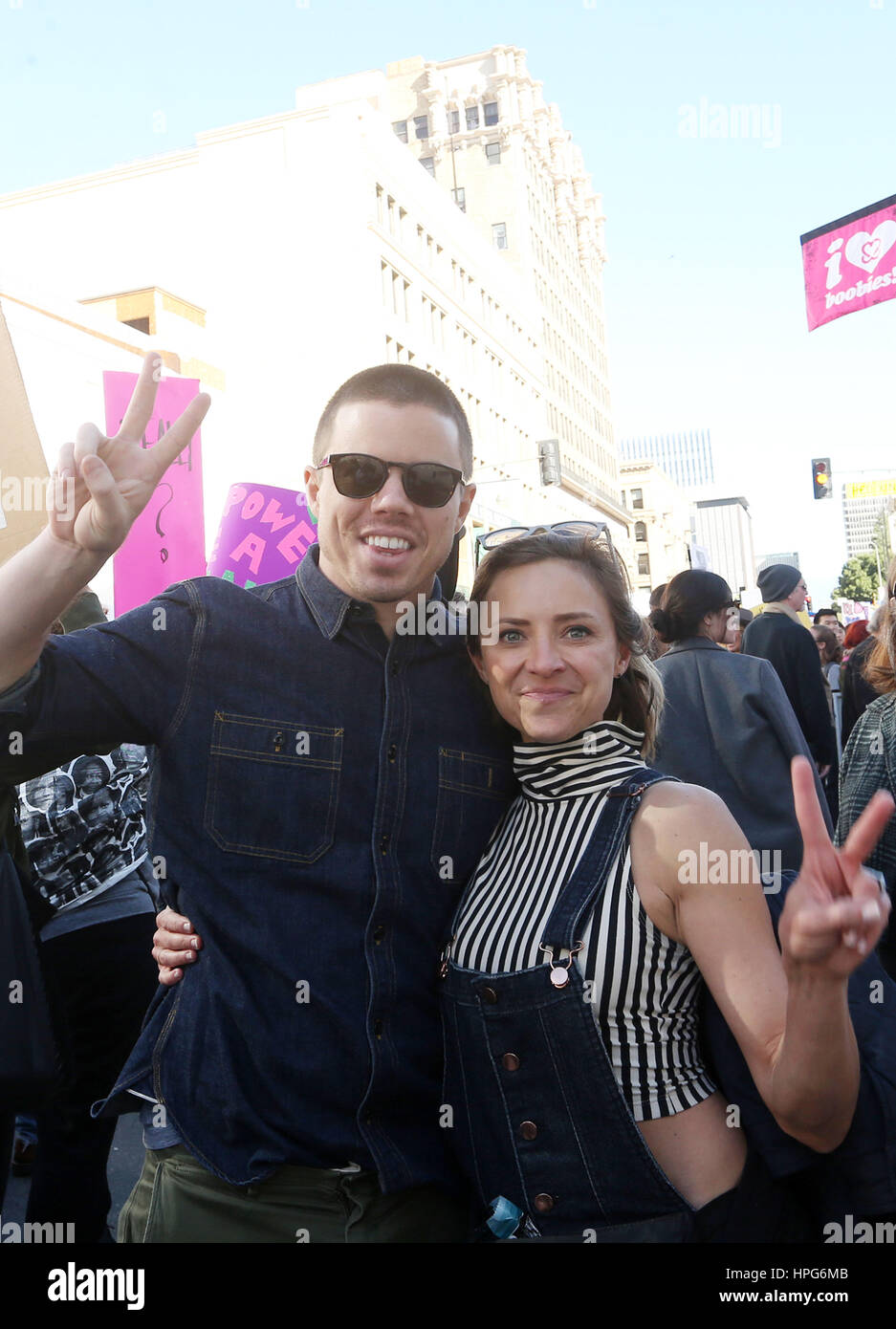 Women's March in Los Angeles, California Featuring: Christine Lakin ...