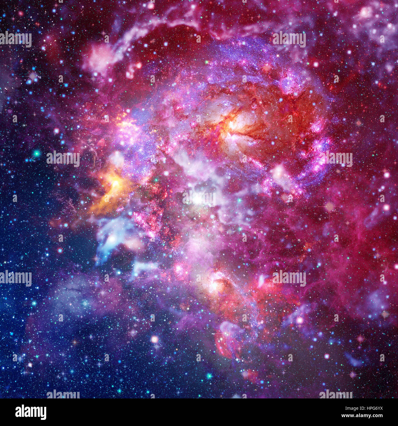 Spiral galaxy and space nebula. Elements of this image furnished by ...