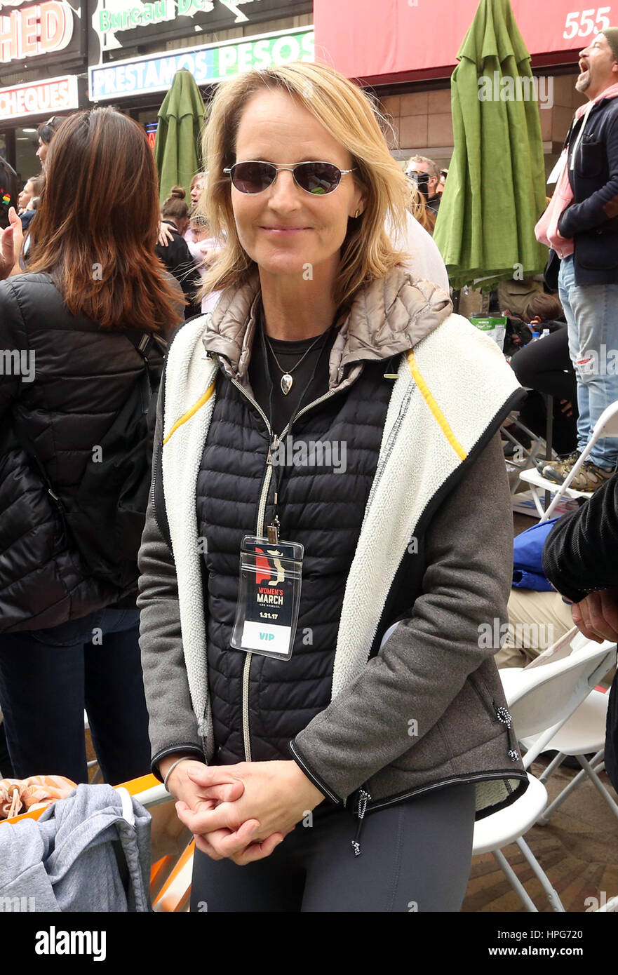 Women's March in Los Angeles, California Featuring: Helen Hunt Where ...