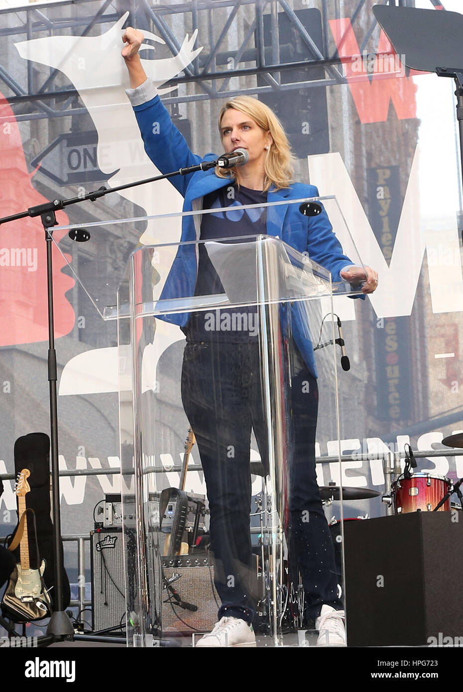Women's March in Los Angeles, California Featuring: Sarah Kate Ellis ...
