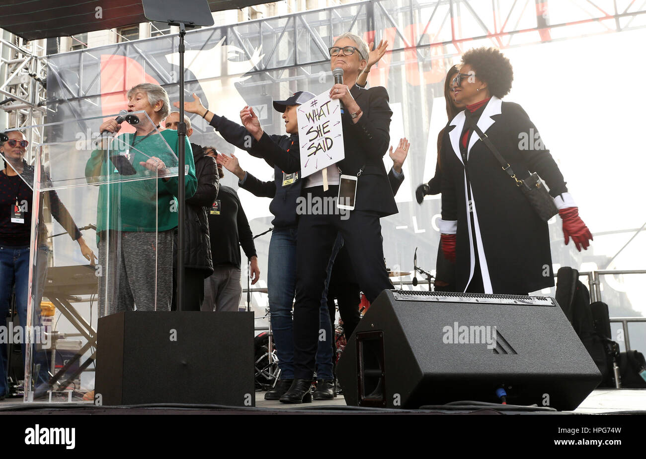 Women's March in Los Angeles, California Featuring: Helen Reddy, Jamie ...