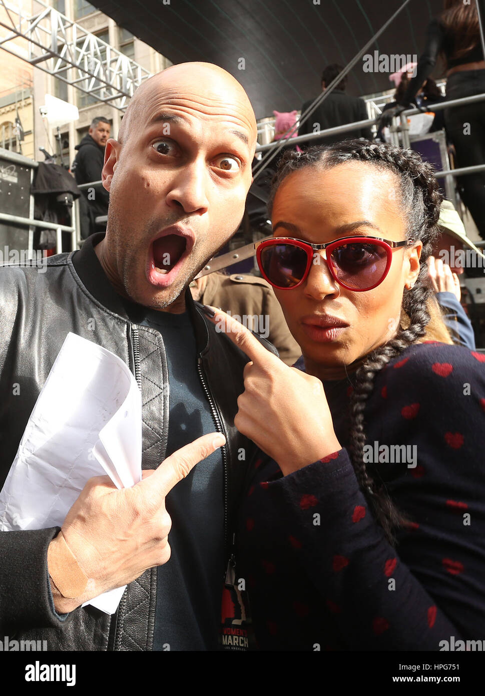Women's March in Los Angeles, California Featuring: Keegan-Michael Key ...