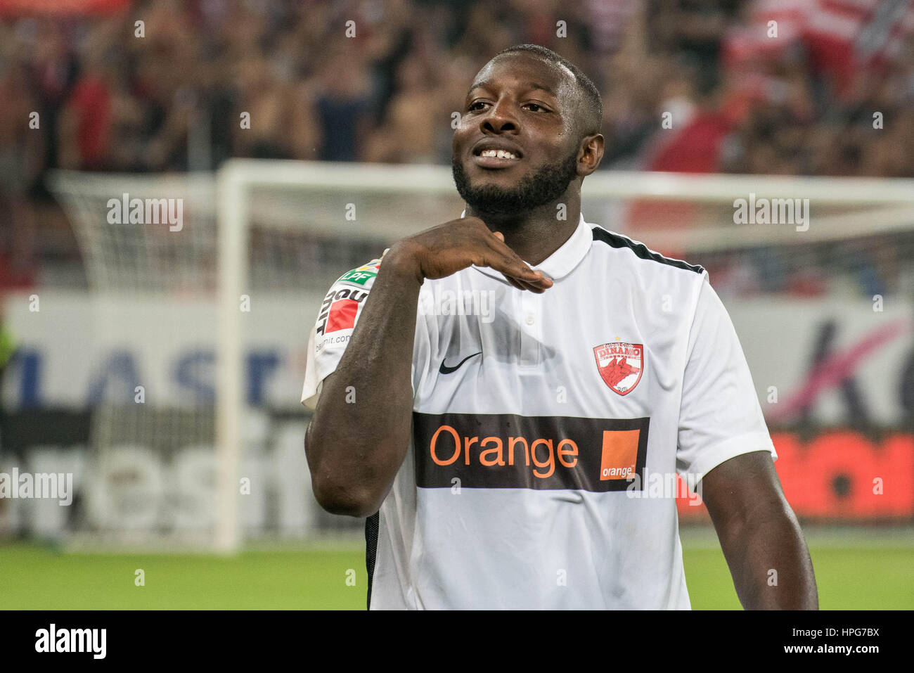 August 9, 2015: Eddy Harlem Gnoherre #31 of Dinamo Bucharest at the end ...