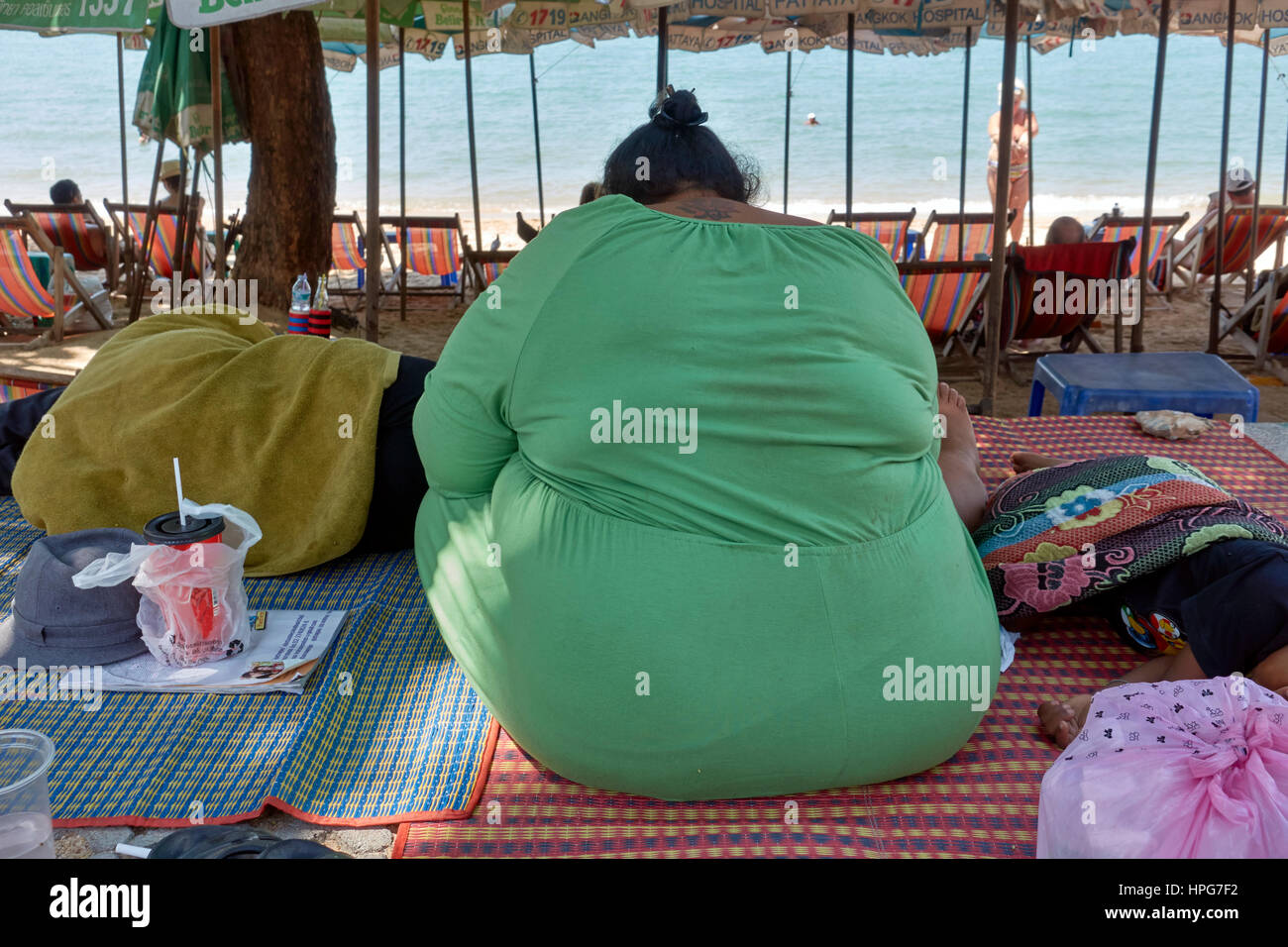 Plus sized overweight and extremely obese fat woman from behind Stock ...