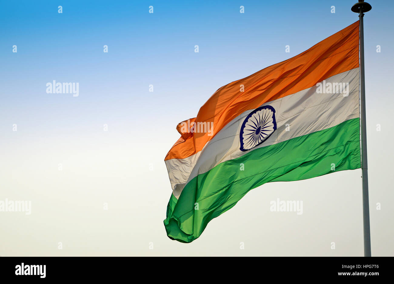 Flag of India Blowing in the Wind Stock Photo - Alamy