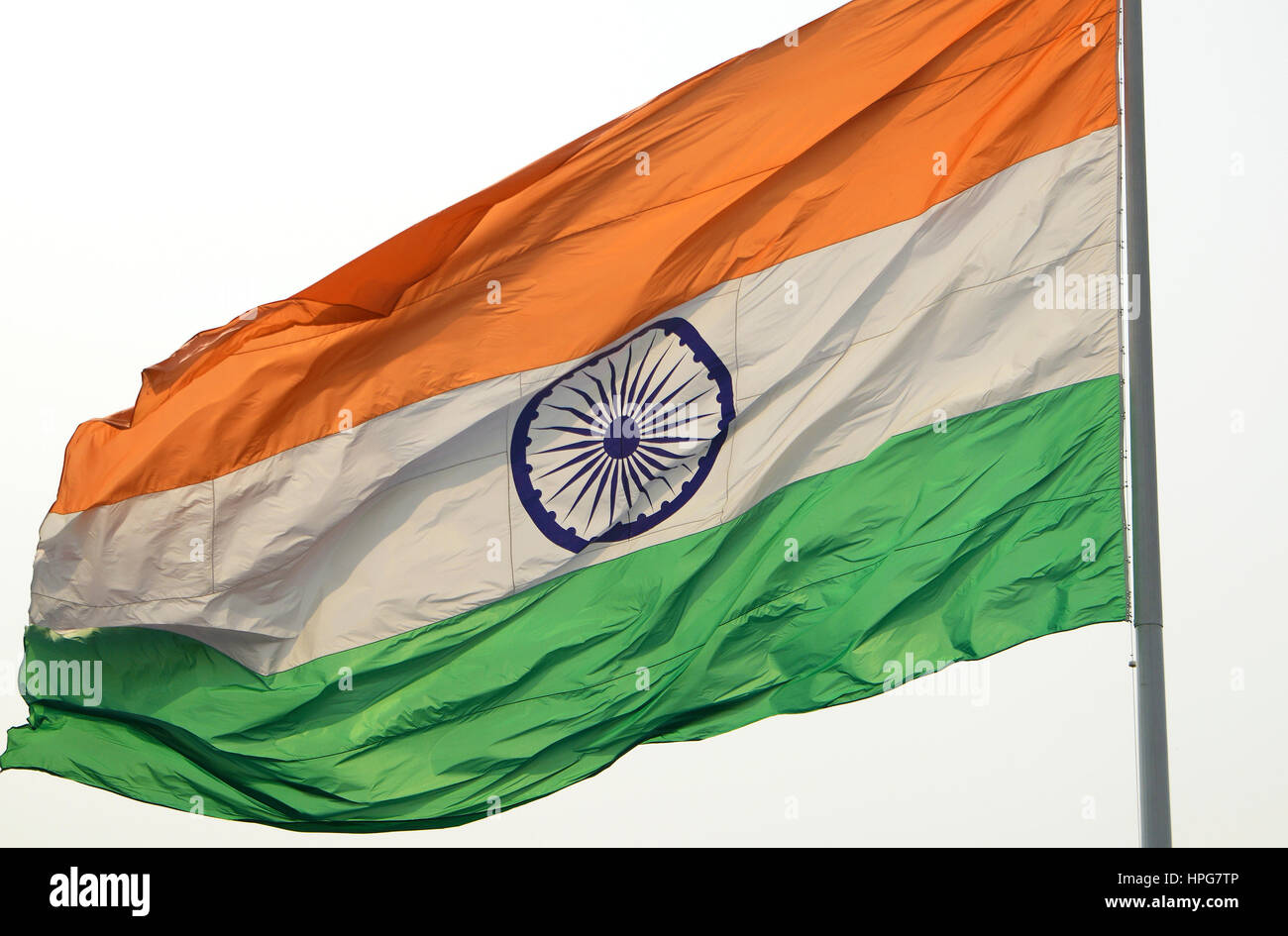 Flag of India Blowing in the Wind Stock Photo - Alamy