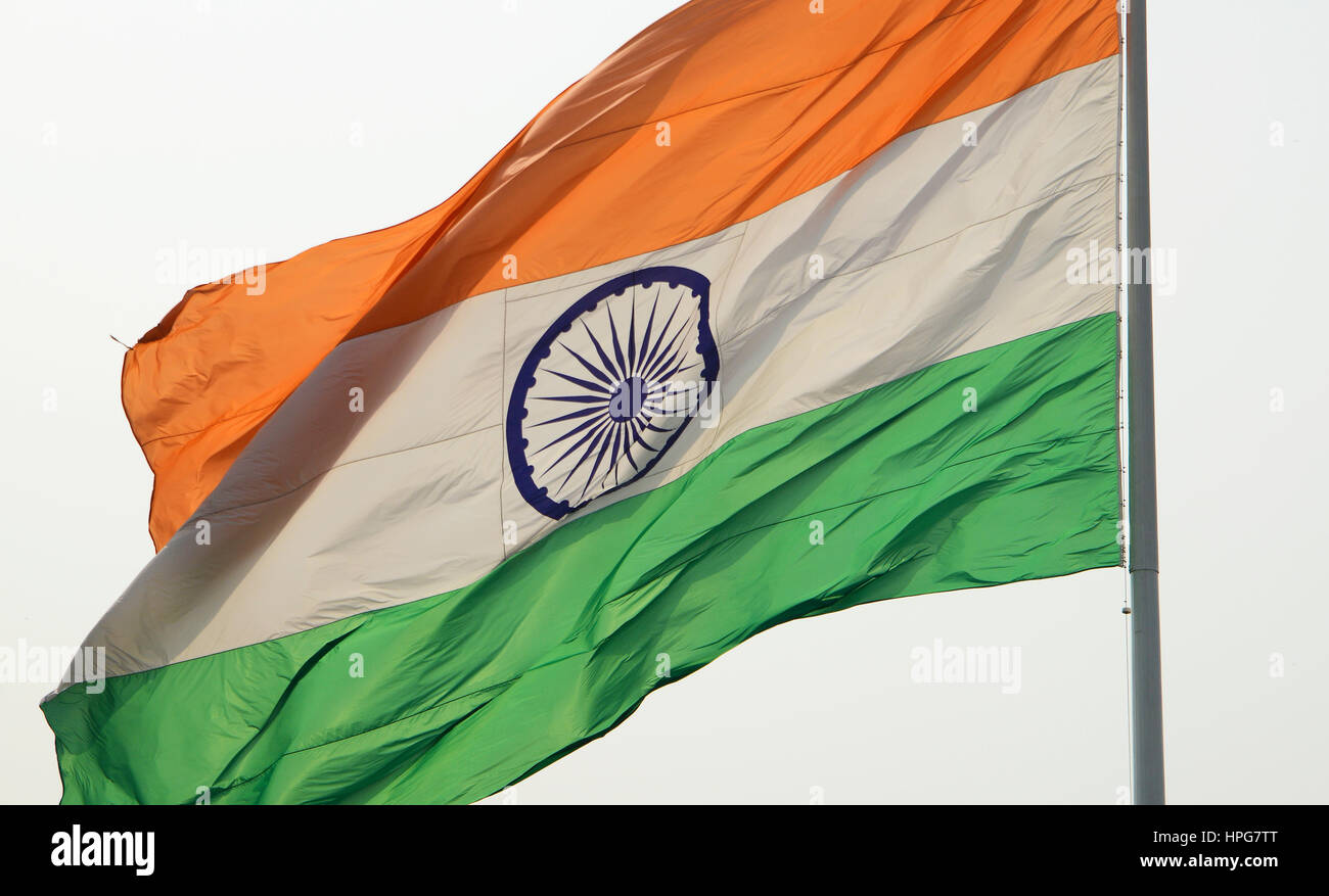 Flag of India Blowing in the Wind Stock Photo - Alamy