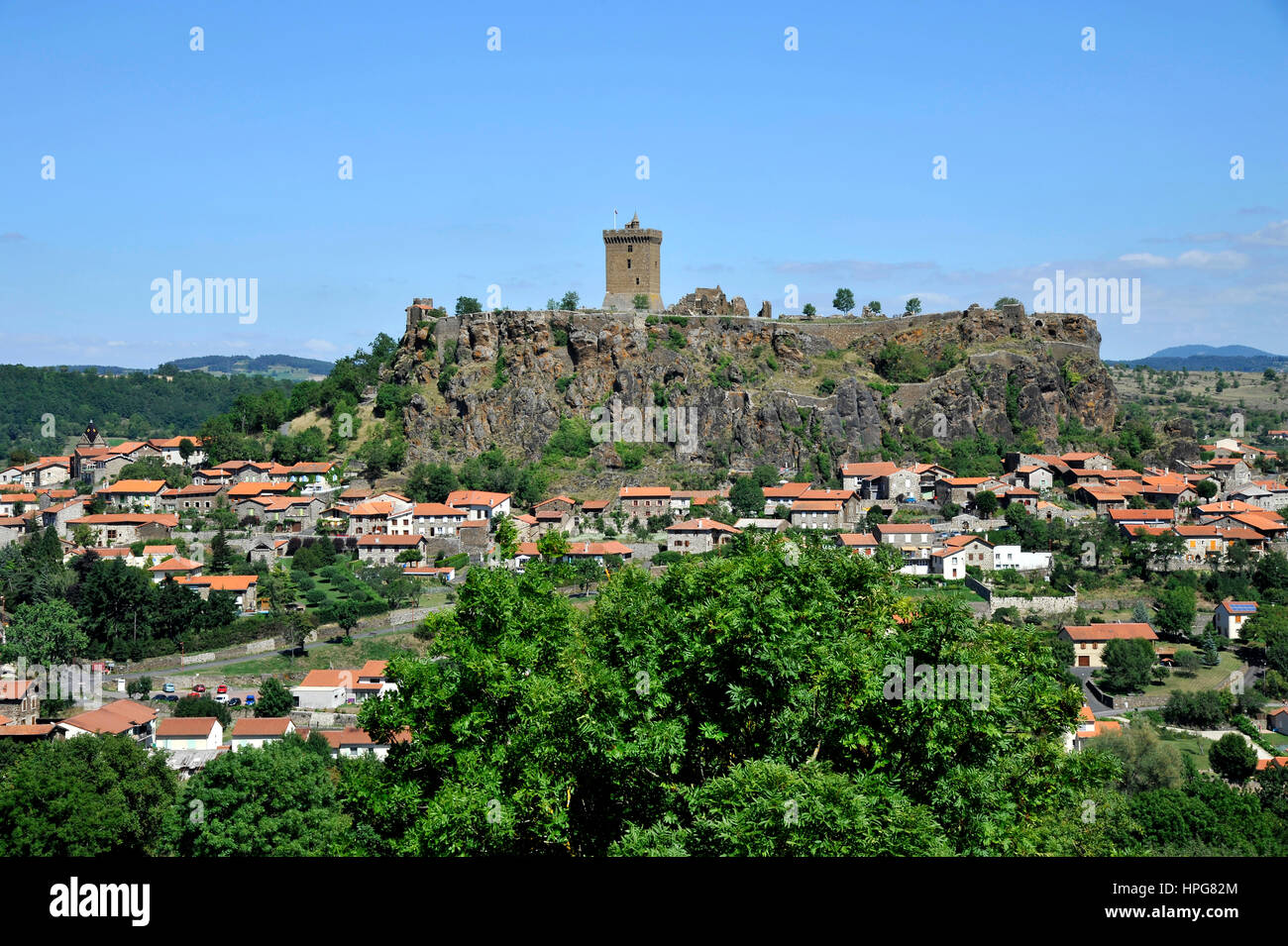 France, Auvergne, Haute-Loire (43), Polignac,, General overview of the ...