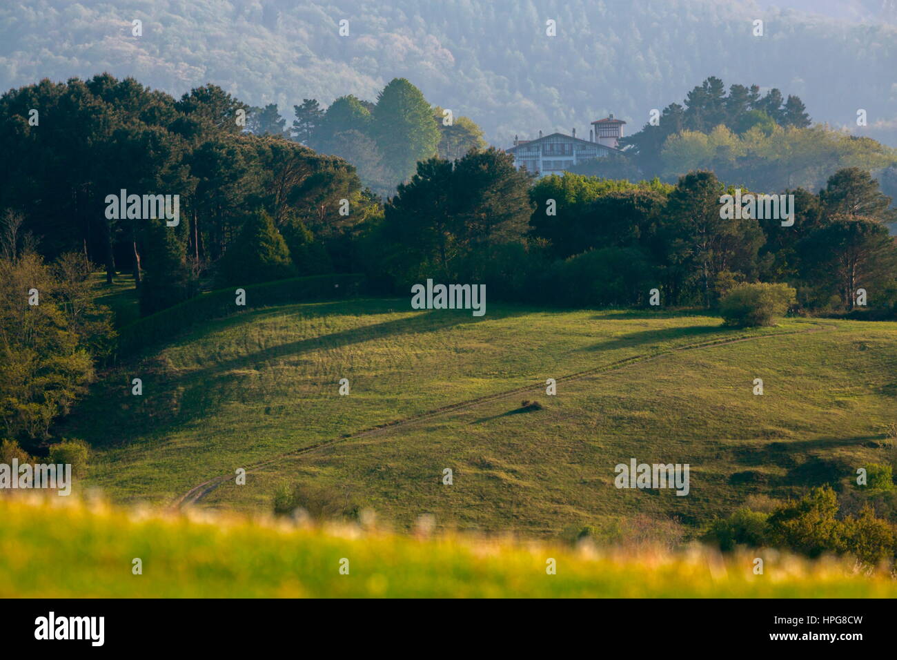 France, Pays-Basque architecture, backlight Stock Photo - Alamy