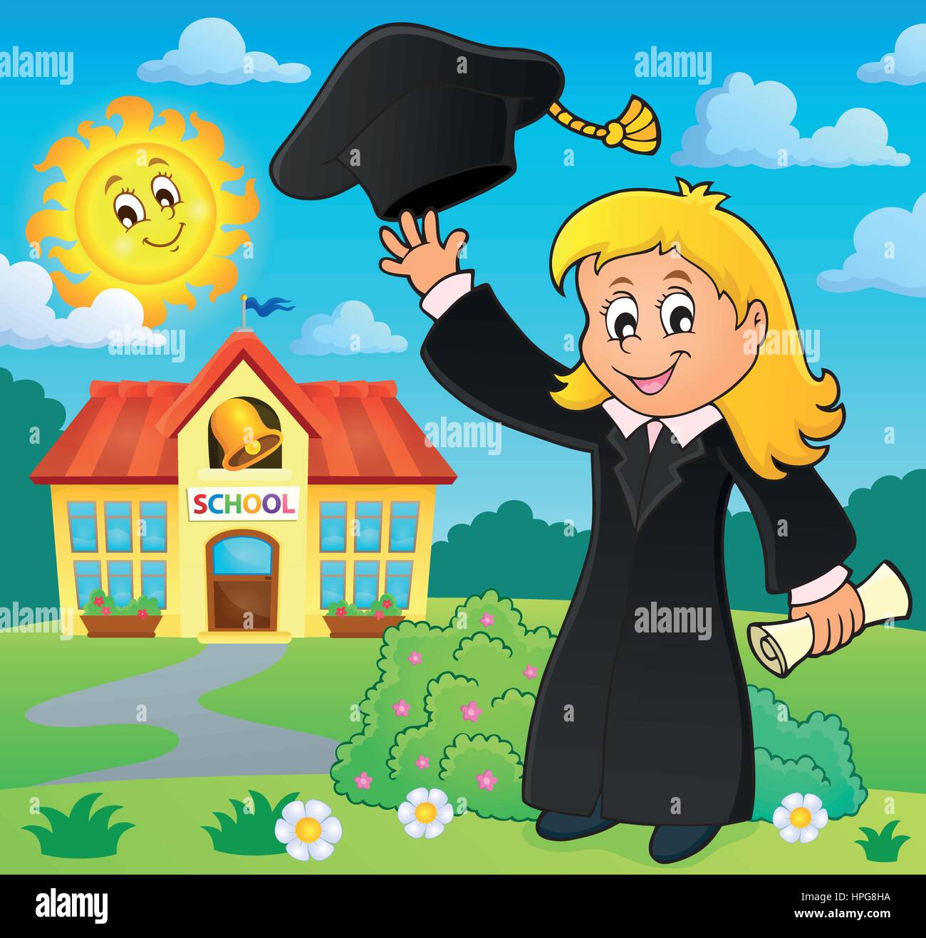 Graduation theme student girl hi-res stock photography and images - Alamy