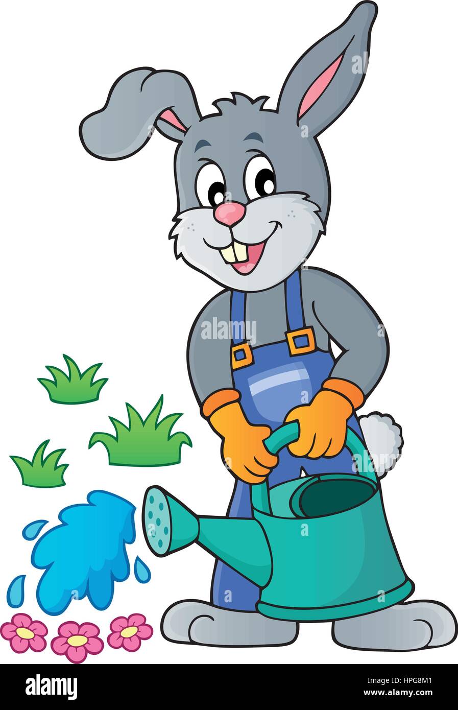 Rabbit gardener theme image 3 - eps10 vector illustration Stock Vector ...