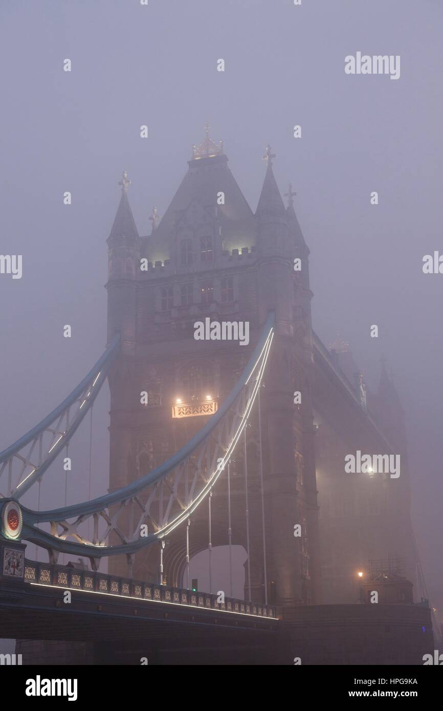 England, London, Tower Bridge and Fog Stock Photo - Alamy