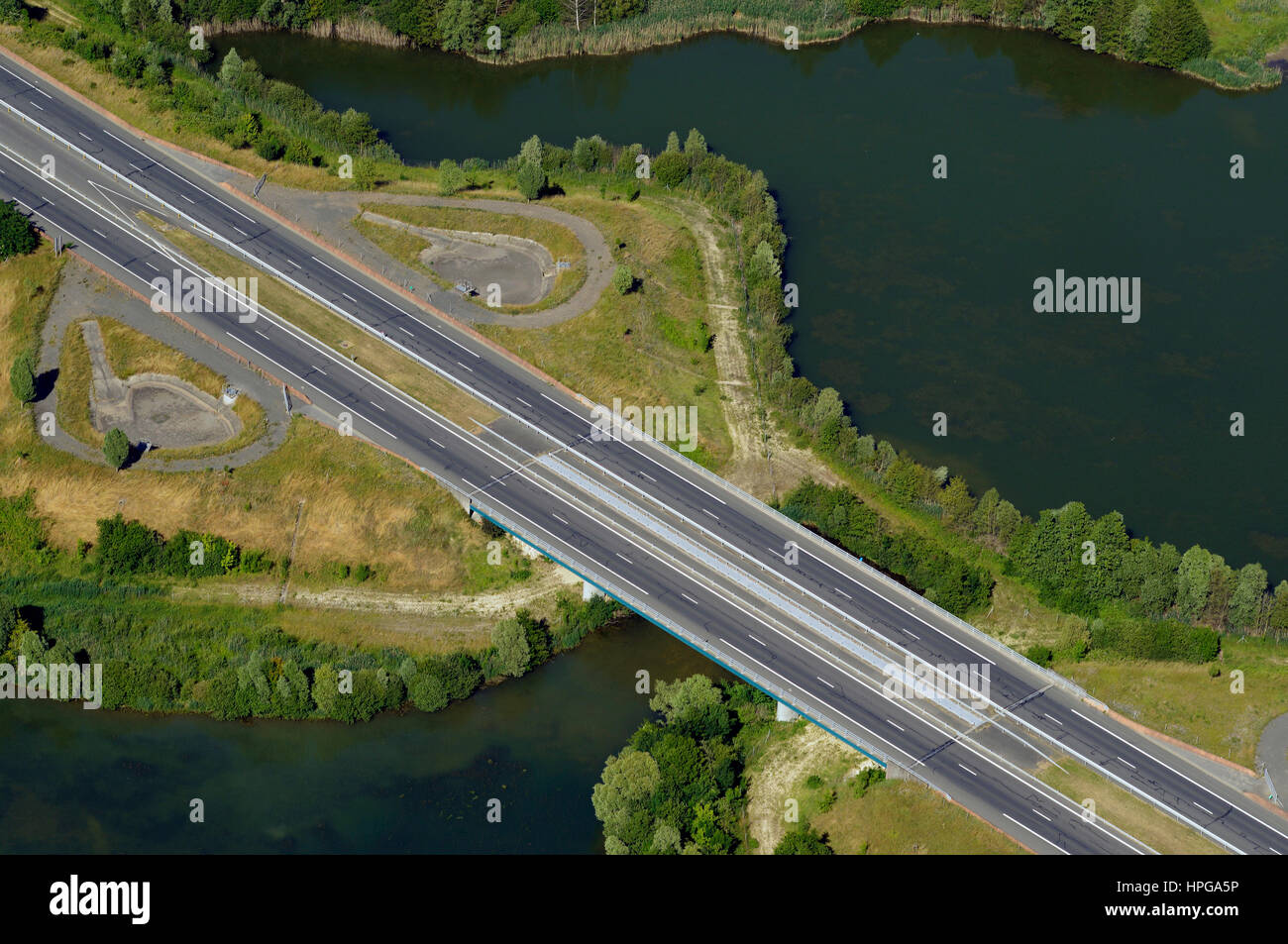 AERIAL VIEW OF HIGHWAY A77 (HIGHWAY TREE) SEINE ET MARNE FRANCE Stock ...