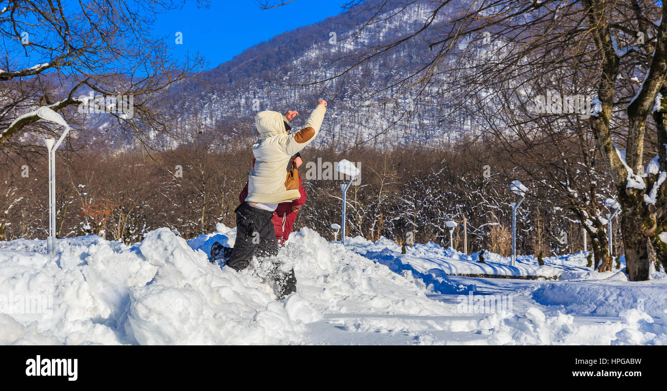 Two men jump cold hi-res stock photography and images - Alamy