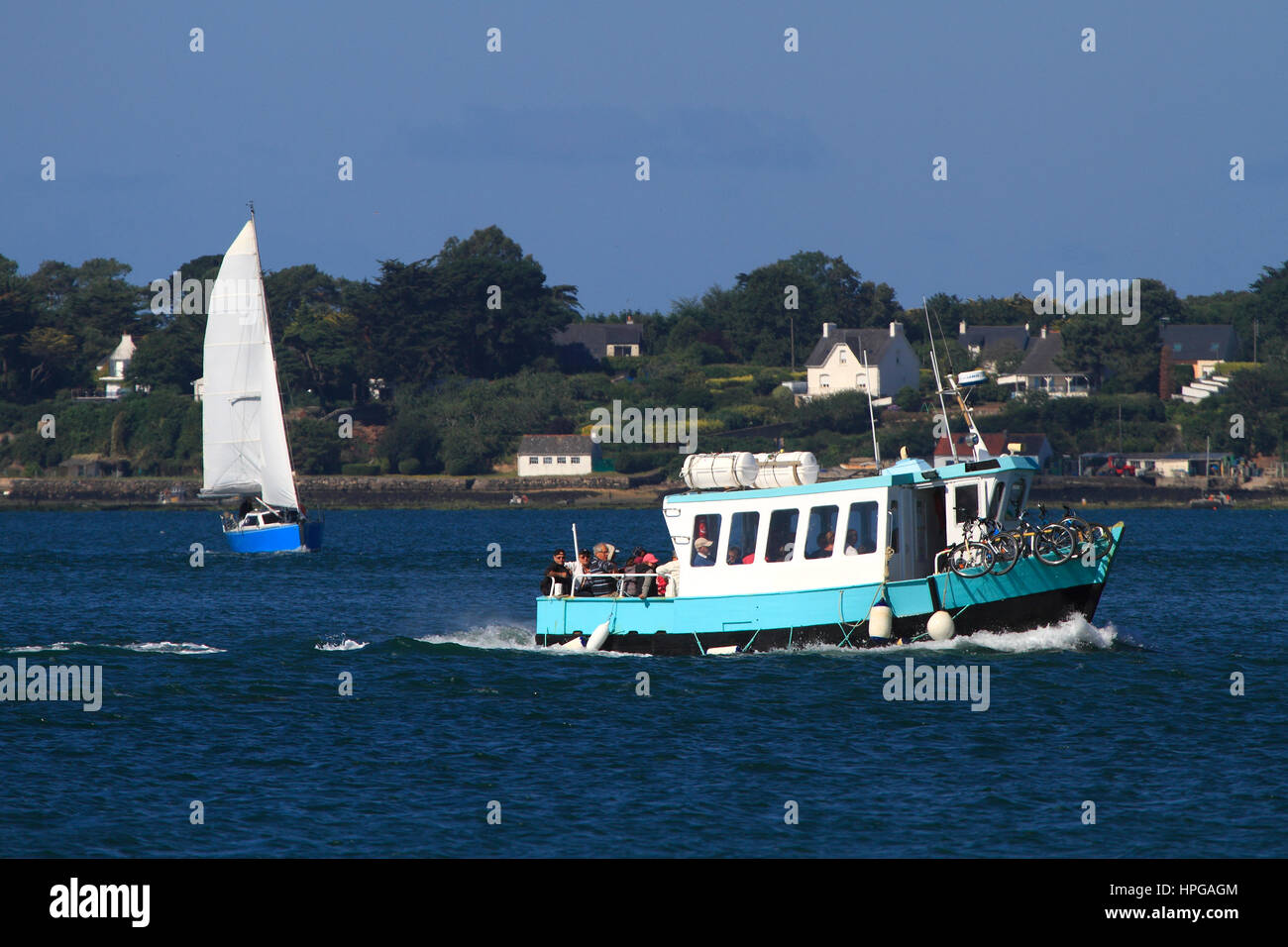France, Brittany. Ferry. in Morbihan Bay Stock Photo - Alamy