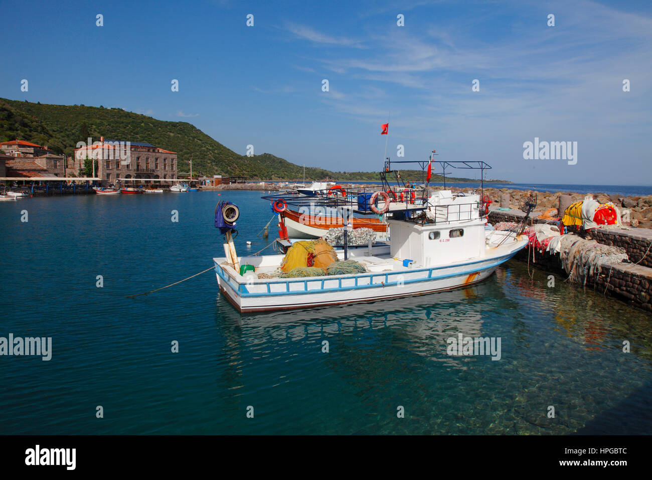 Turkey, province of Canakkale, Behramkale, Assos site, Assos harbour ...