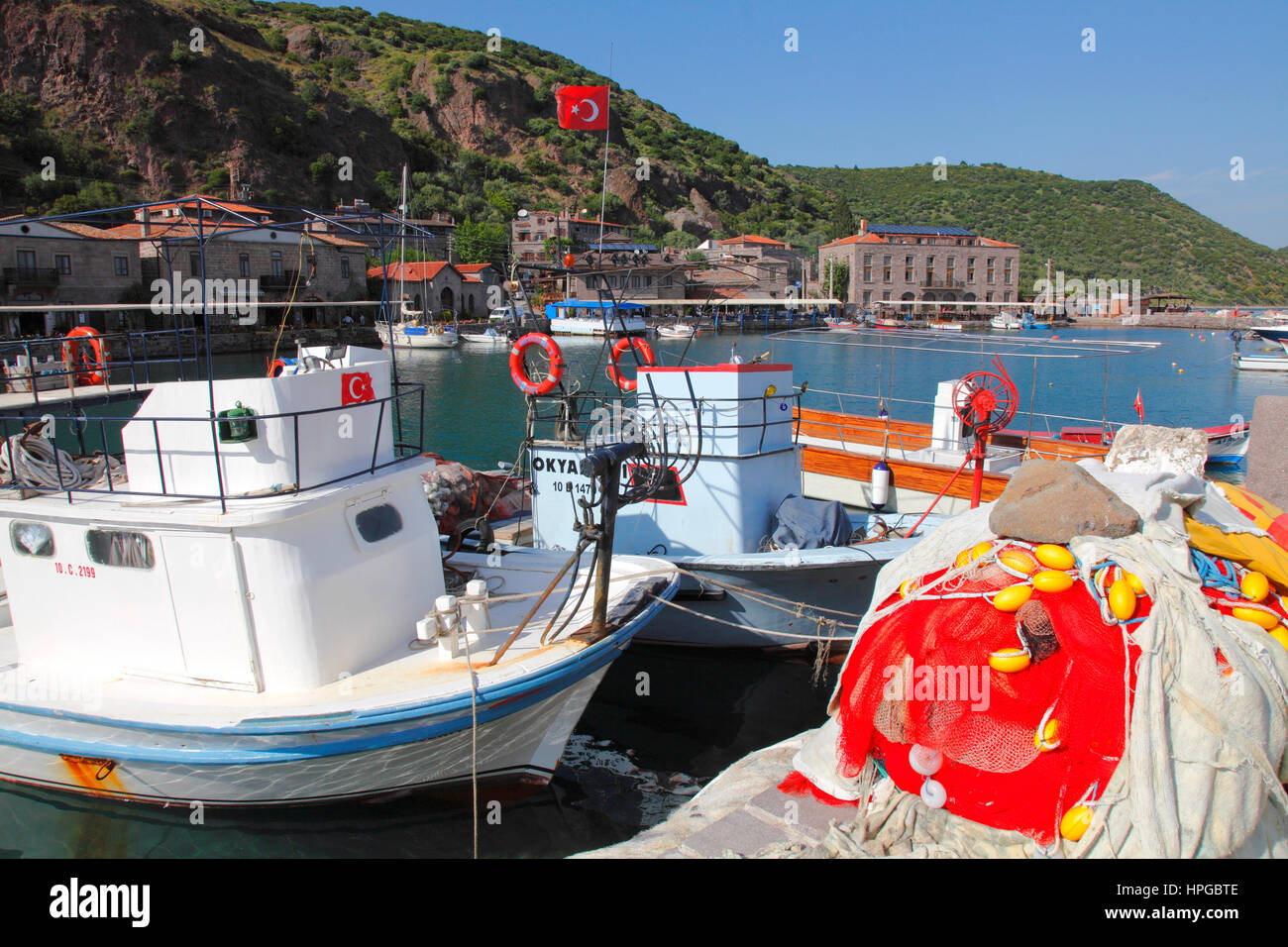 Turkey, province of Canakkale, Behramkale, Assos site, Assos harbour ...