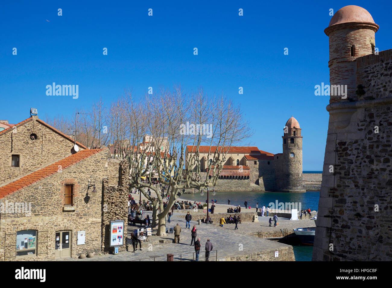 France, Southern France, Pyrenees Orientales, Collioure, the castle and ...