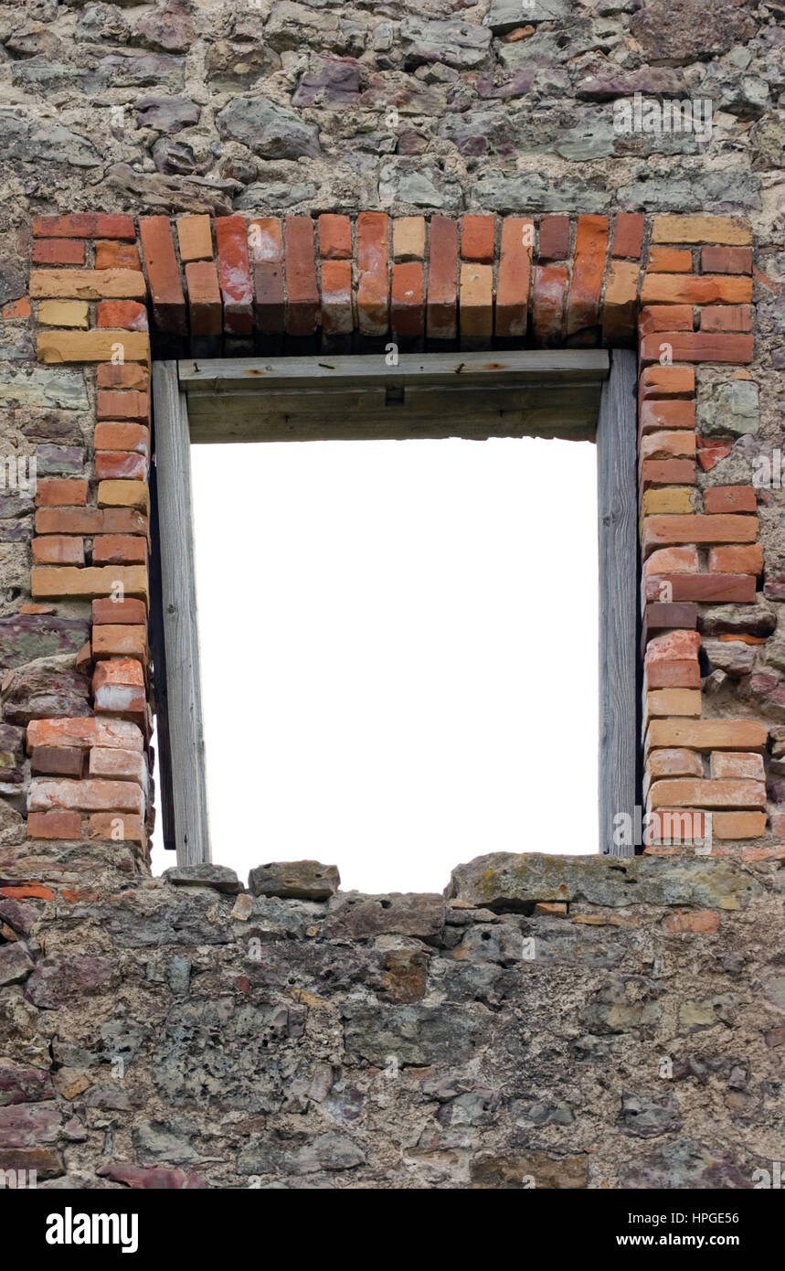 Ruined rustic limestone boulder rubble wall masonry stonework ruins and ...