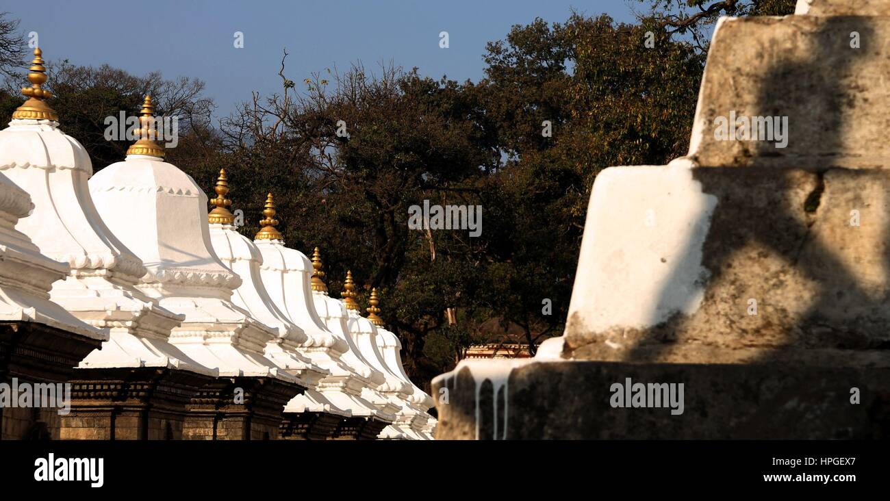 Kathmandu, Nepal. 21st Feb, 2017. Shadow of a worker is pictured as he ...