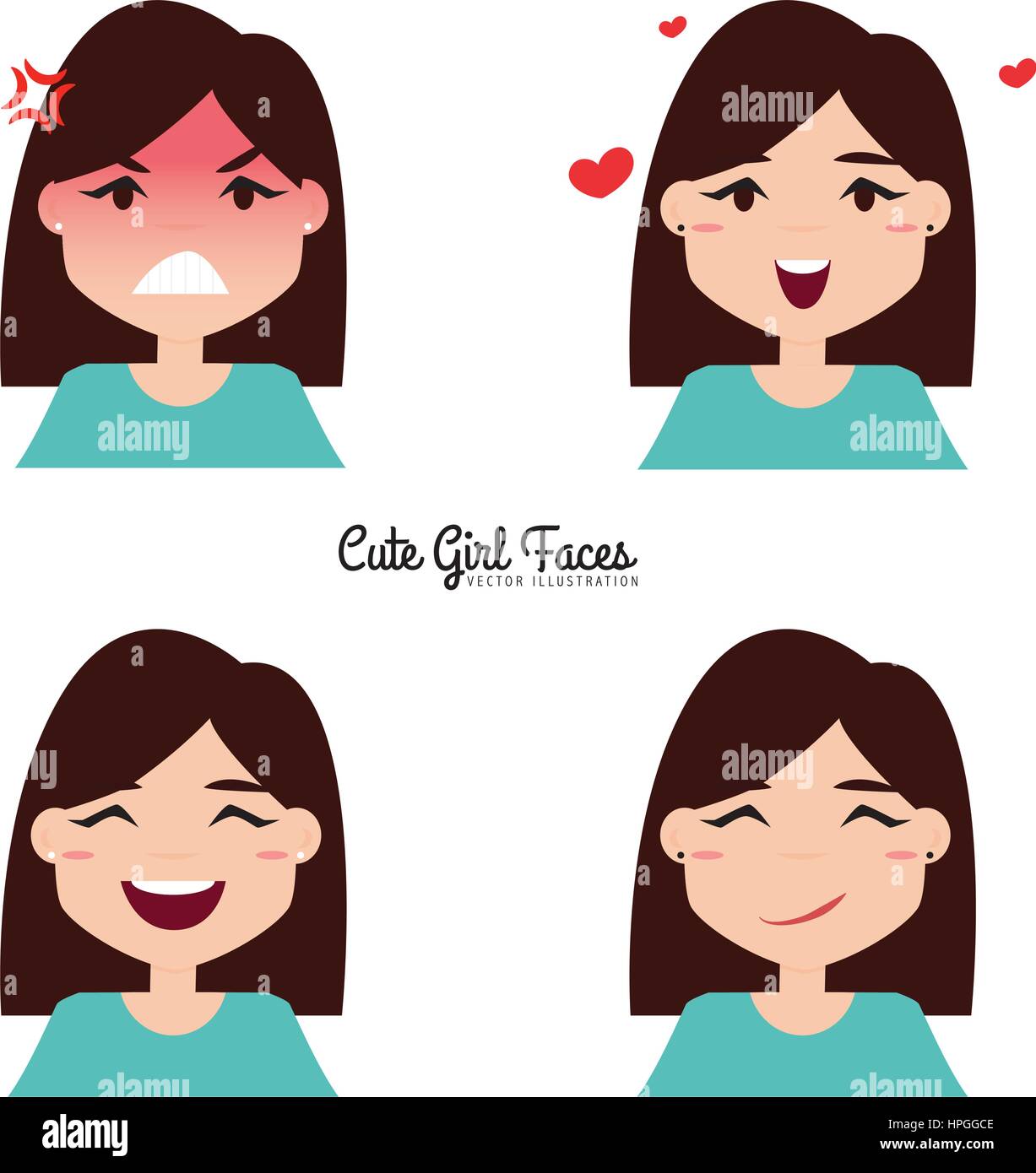 girl Expression Face Stock Vector Image & Art - Alamy