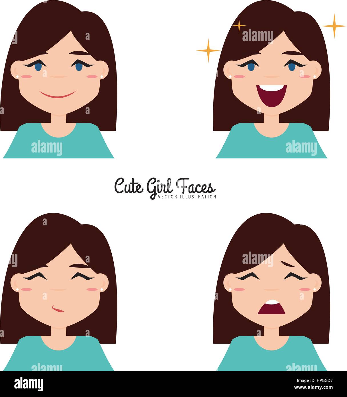 girl Expression Face Stock Vector Image & Art - Alamy