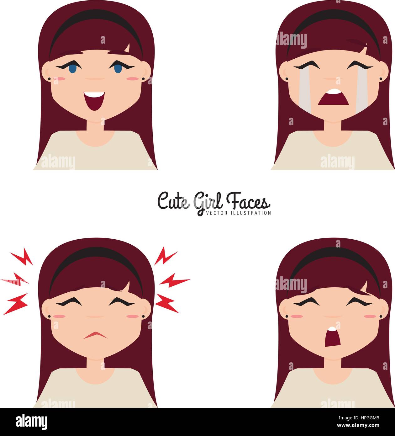 girl Expression Face Stock Vector Image & Art - Alamy
