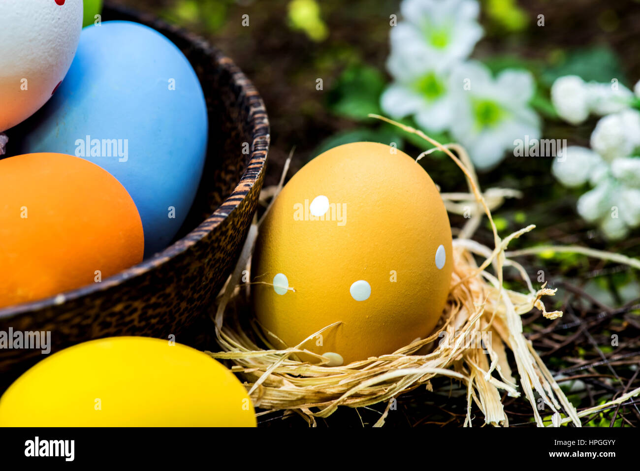 Happy Easter day, bunny and egg, Christians worldwide celebrate Stock ...