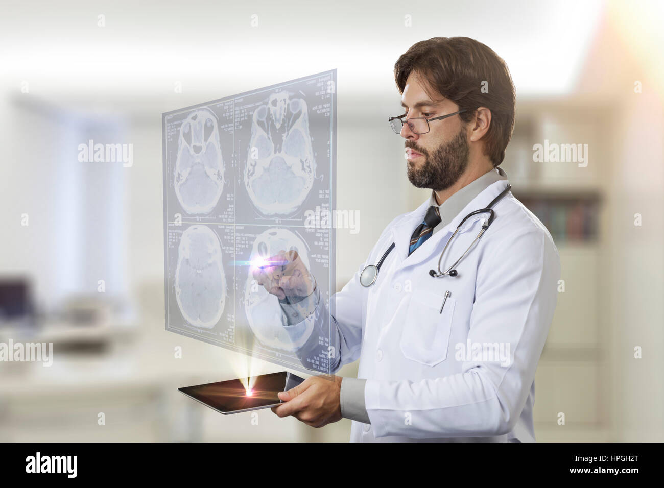 Medic looking tablet screen healthcare hi-res stock photography and ...
