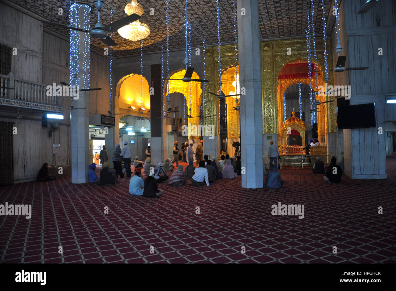 New Delhi Bangla Sahib Gurdwara Darbar Sahib Worship takes place in the ...