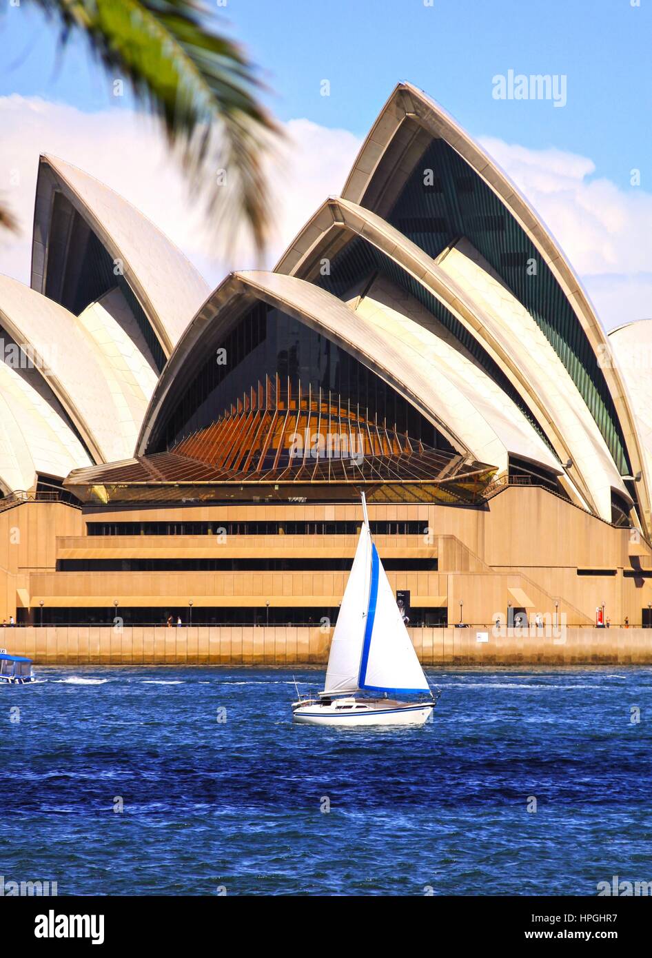 Iconic Australia Opera House Structure Vertical Portrait. Yacht with ...