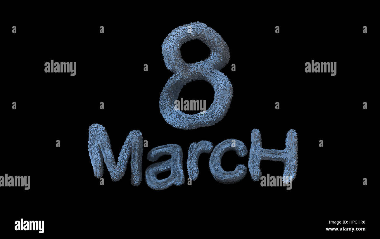 8 March symbol. Figure of eight made of blue city blocks or fur . Can ...