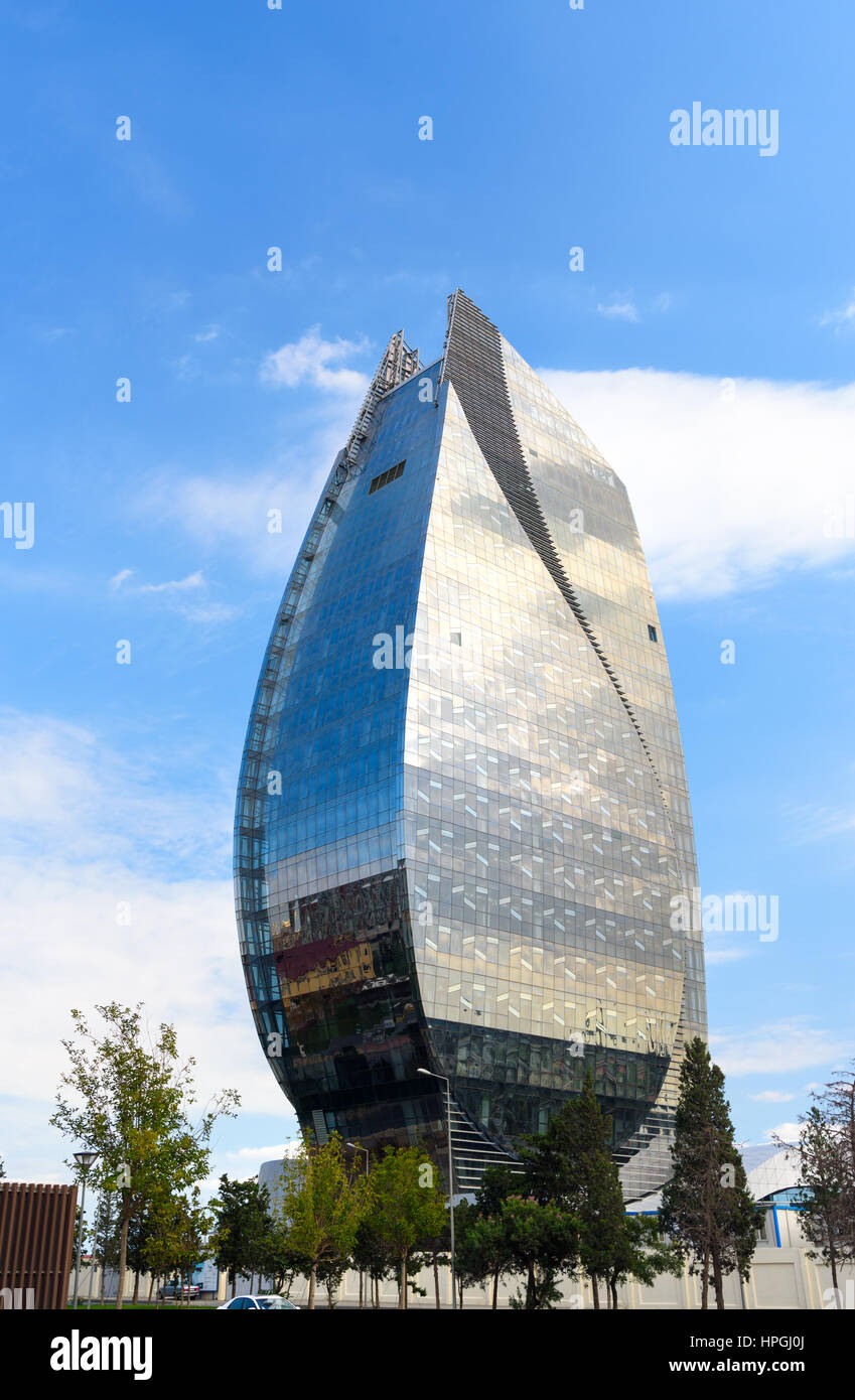 Baku, Azerbaijan - September 11, 2016: Azersu Office Tower. Office ...