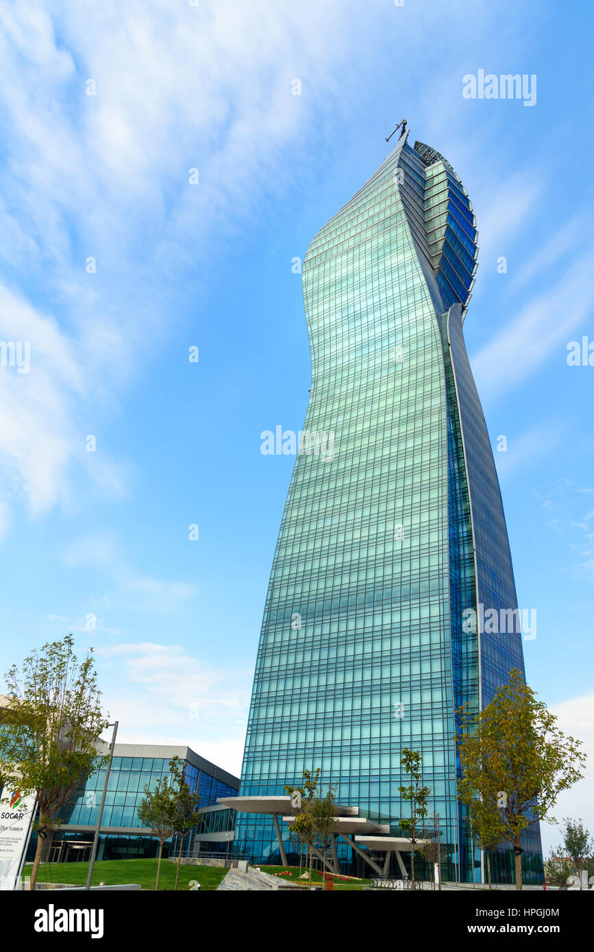 Baku, Azerbaijan - September 11, 2016: Socar Tower is the tallest ...