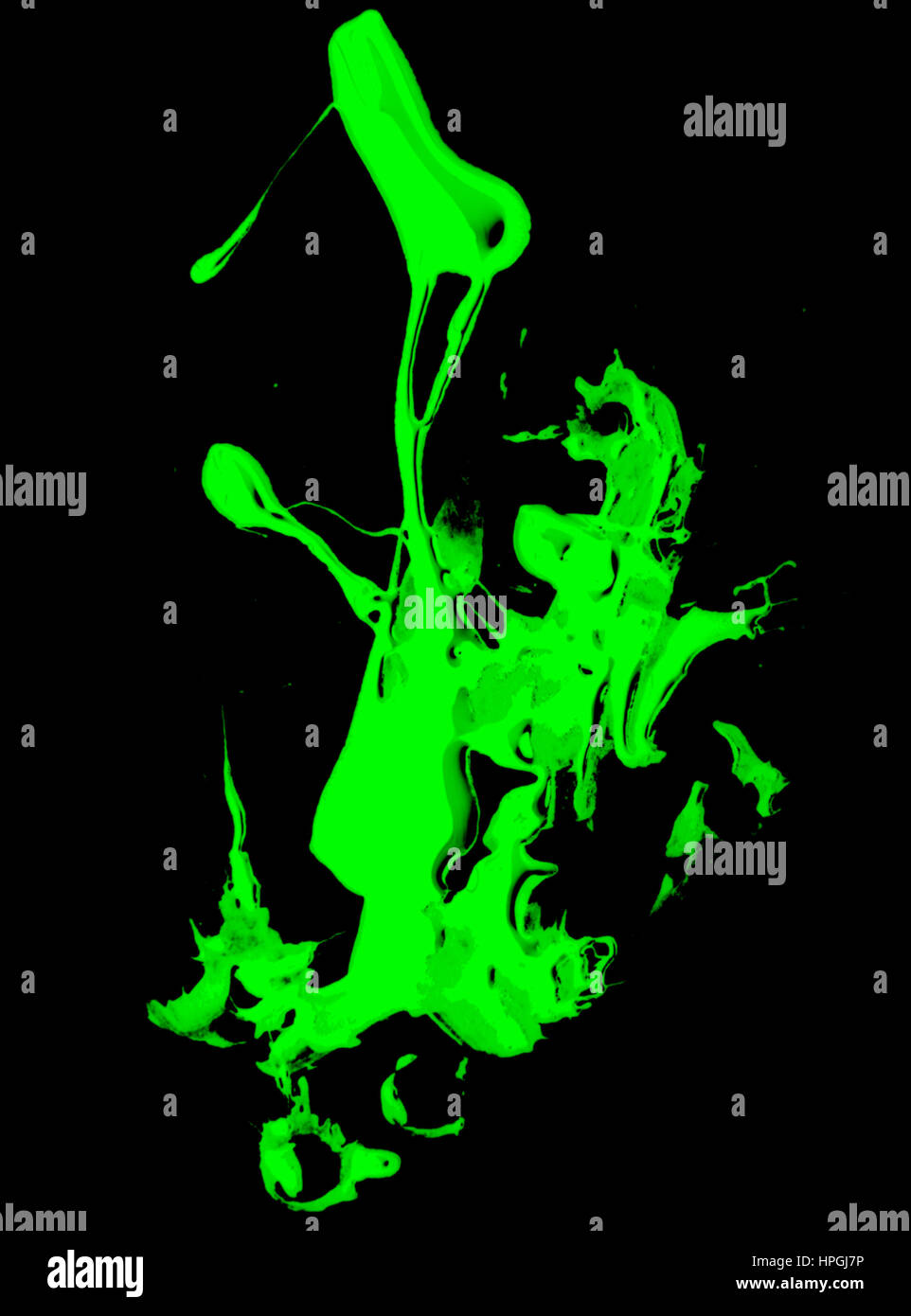 abstract, green blood on black background close-up, illustration Stock ...