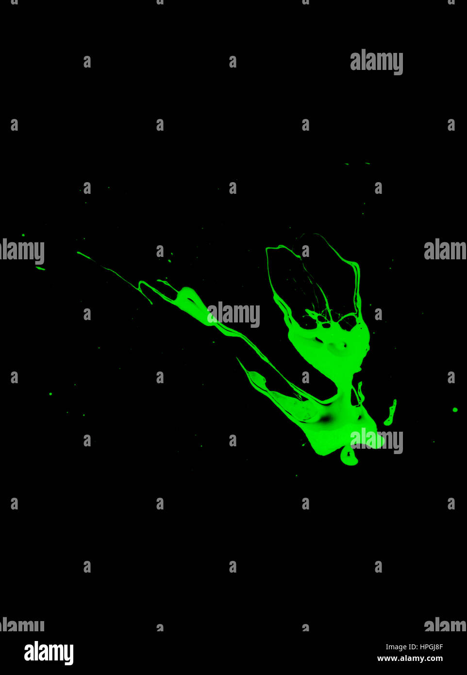 abstract, green blood on black background close up, illustration Stock ...