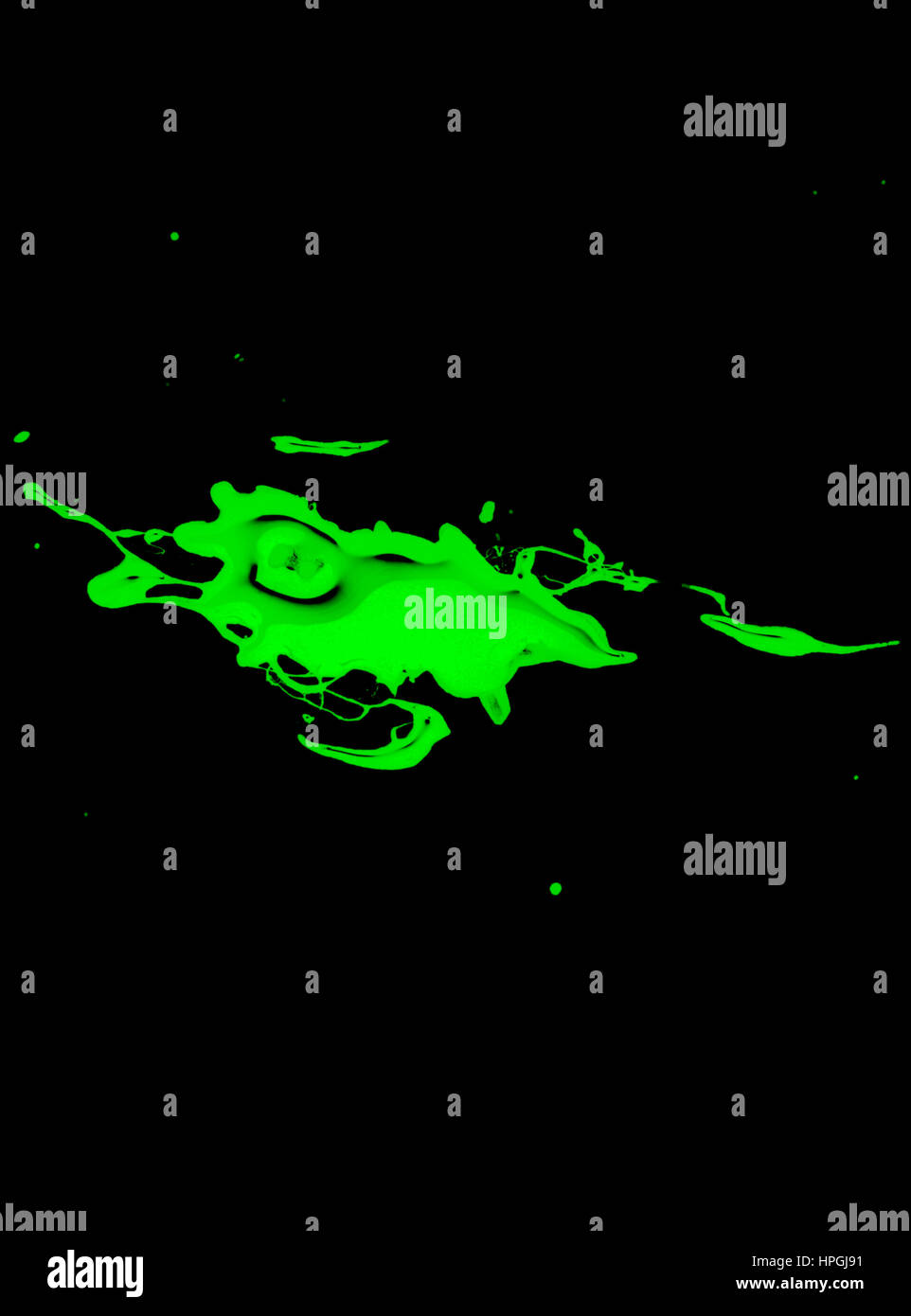 abstract, green blood on black background close up, illustration Stock ...