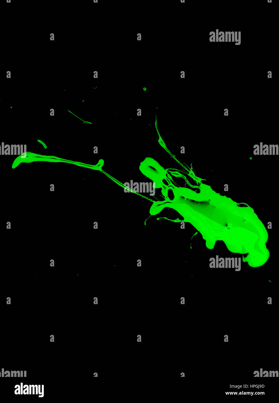 abstract, green blood on black background close up, illustration Stock ...