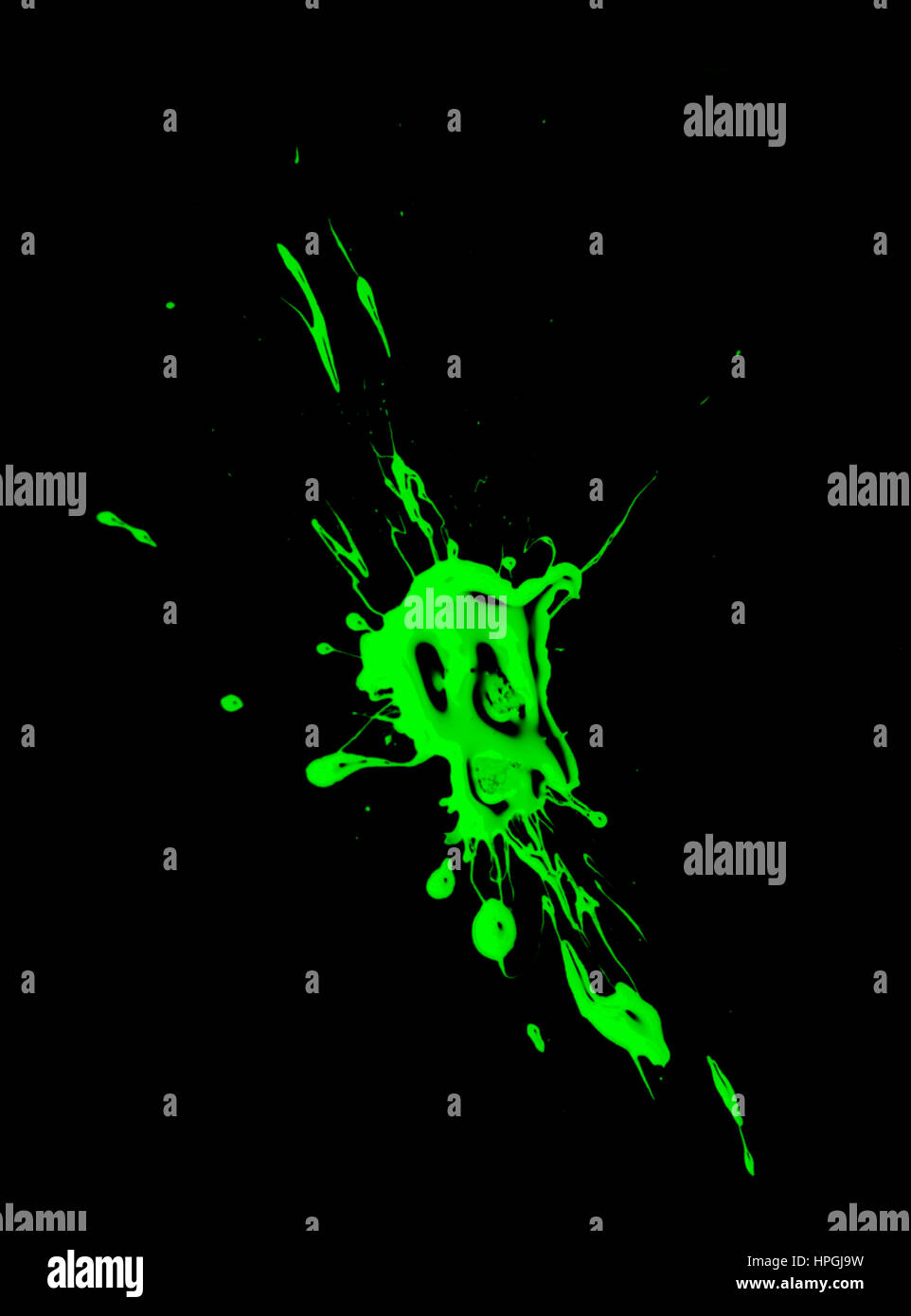 abstract, green blood on black background close up, illustration Stock ...