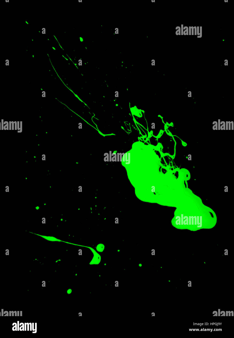 abstract, green blood on black background close up, illustration Stock ...