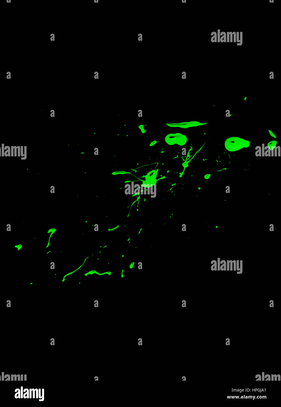 abstract, green blood on black background close up, illustration Stock ...