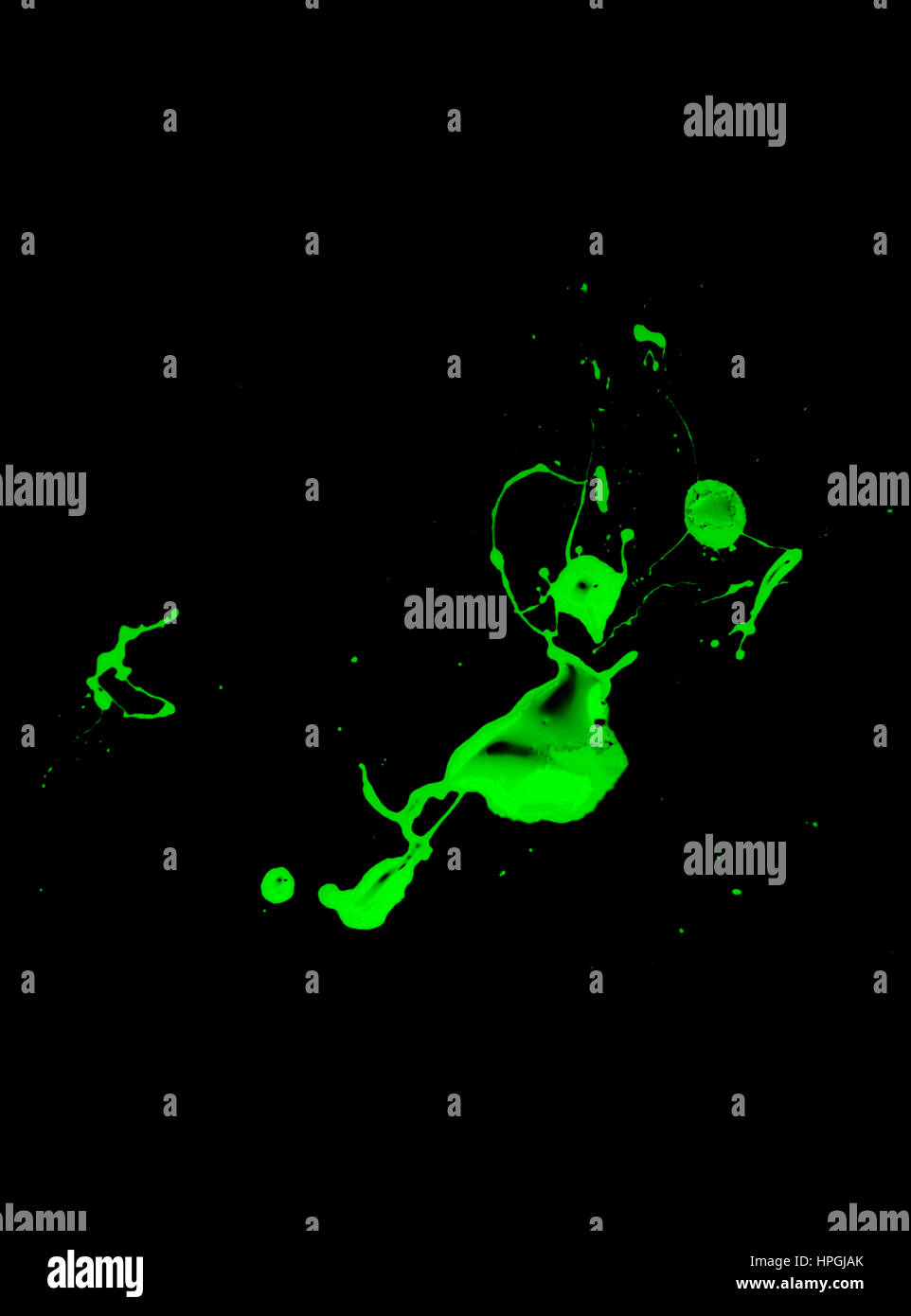 abstract, green blood on black background close up, illustration Stock ...