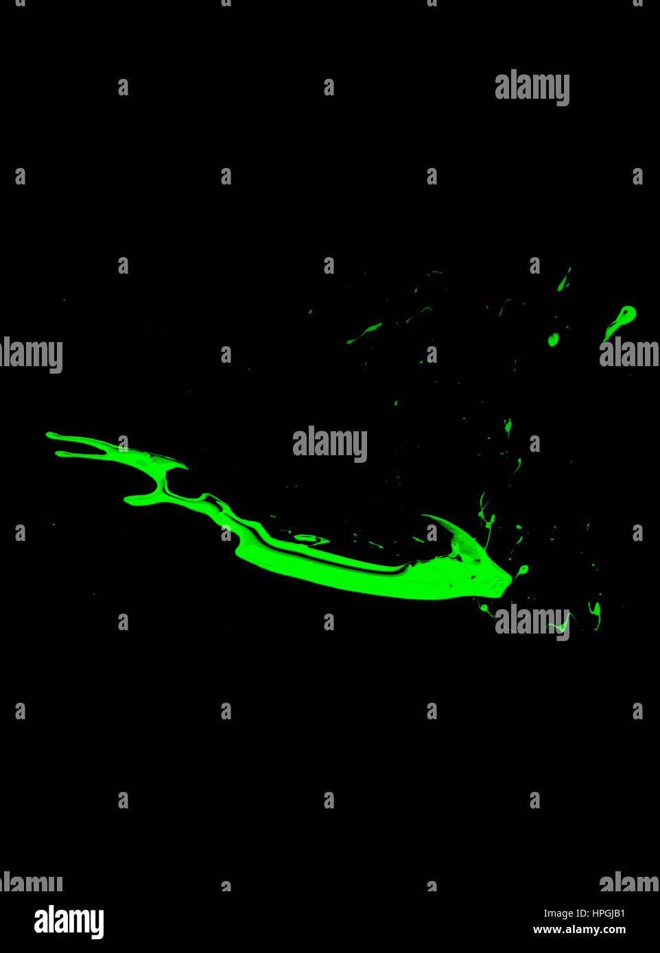 abstract, green blood on black background close up, illustration Stock ...
