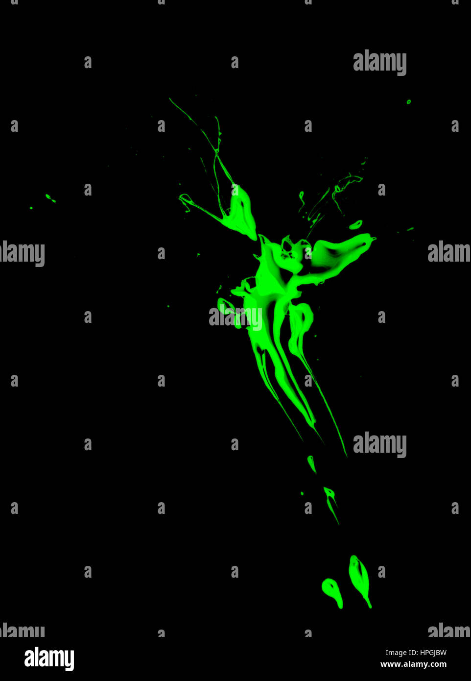 abstract, green blood on black background close up, illustration Stock ...