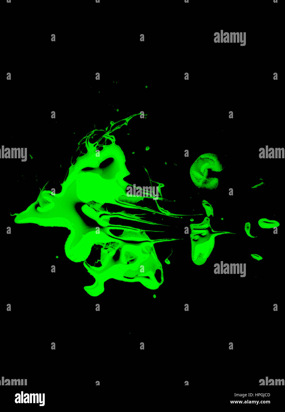 abstract, green blood on black background close up, illustration Stock ...
