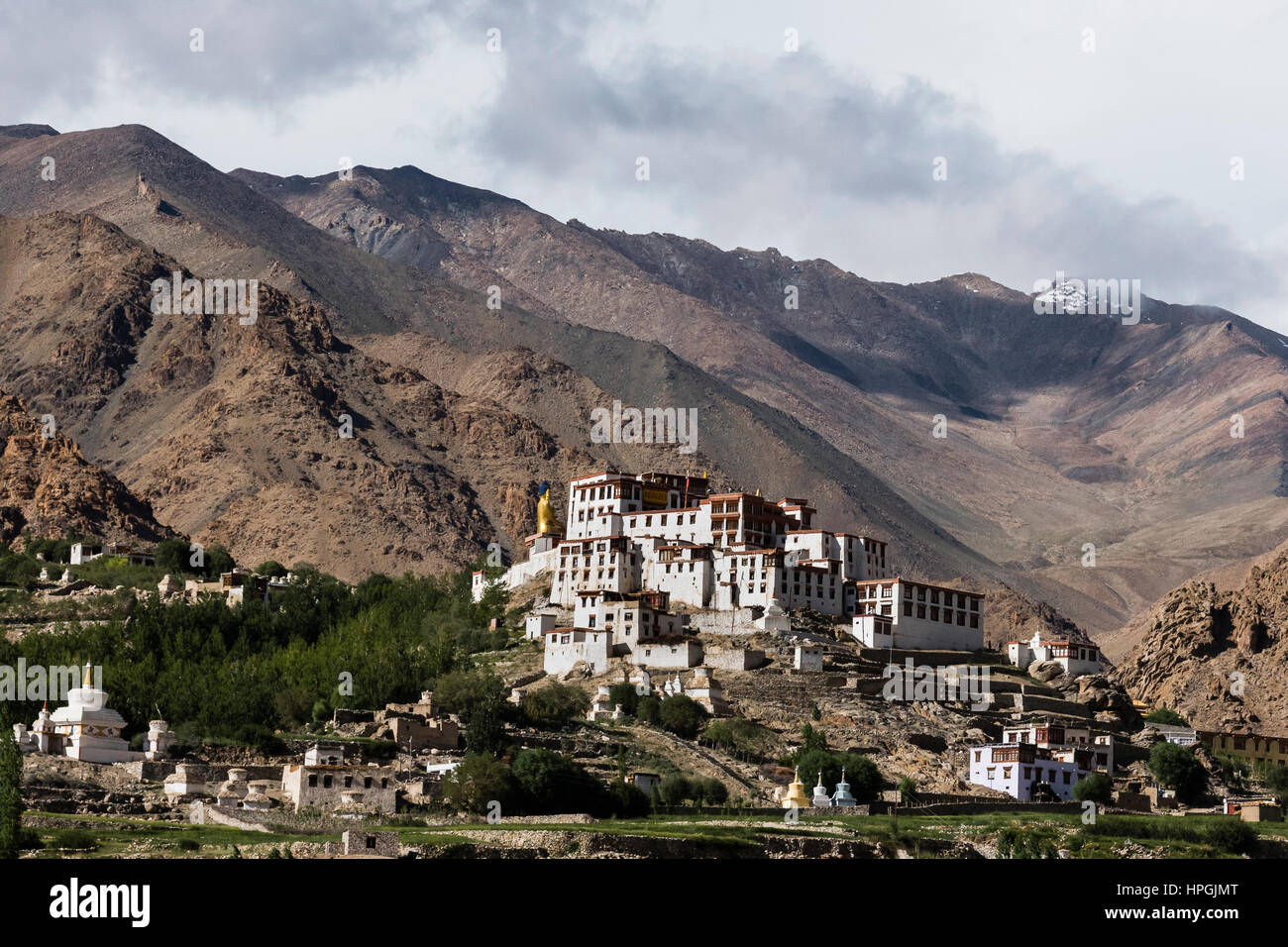 Key monastery in mountain terrain of Ladakh Stock Photo - Alamy